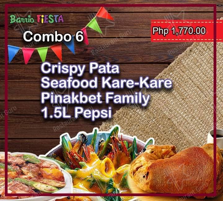 Menu at Barrio Fiesta, Tagaytay