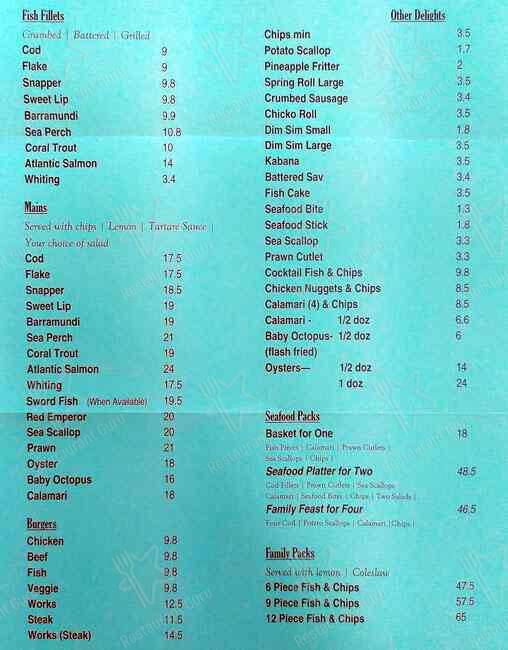 Menu at Fish Lips (Ferny Hills) restaurant, Ferny Hills