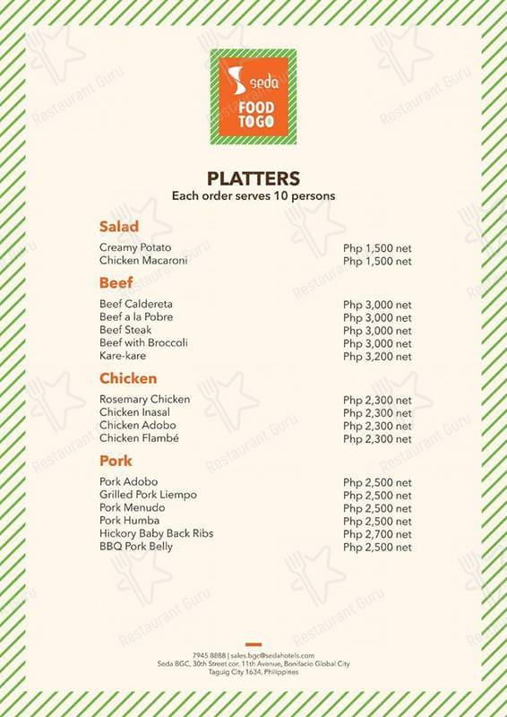 Menu at Straight Up Bar at Seda BGC, Taguig, Seda Hotel Rooftop