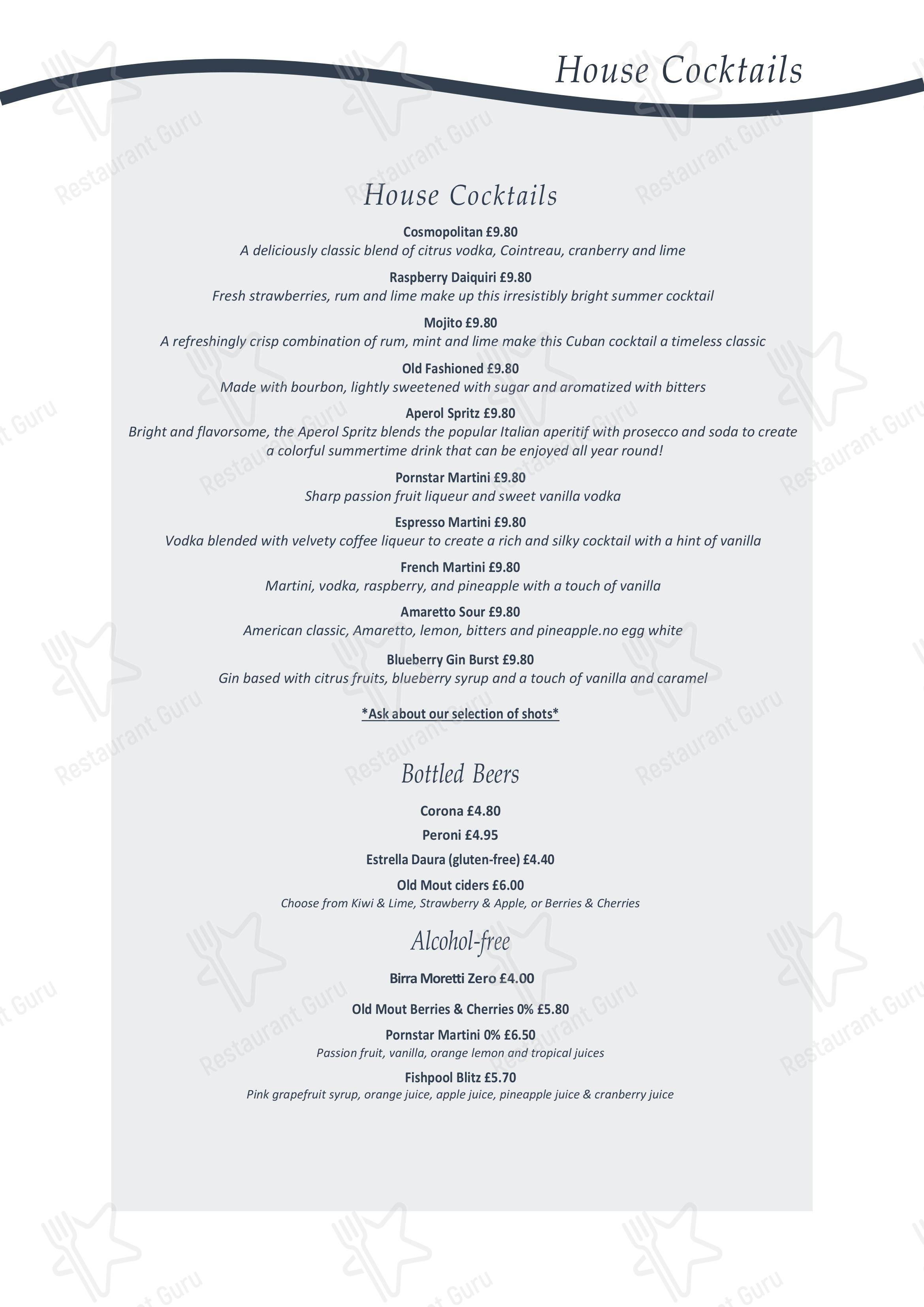 Menu at The Fishpool Inn pub & bar, Delamere