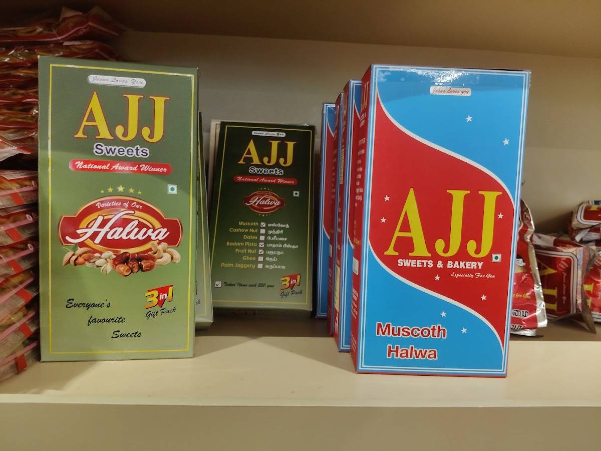 Menu at A.J.J. Sweets & Bakery, India