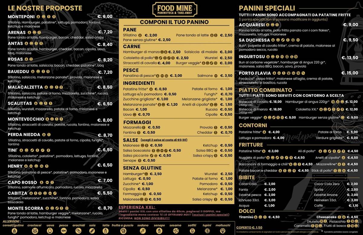 Menu at Food Mine fast food, Iglesias