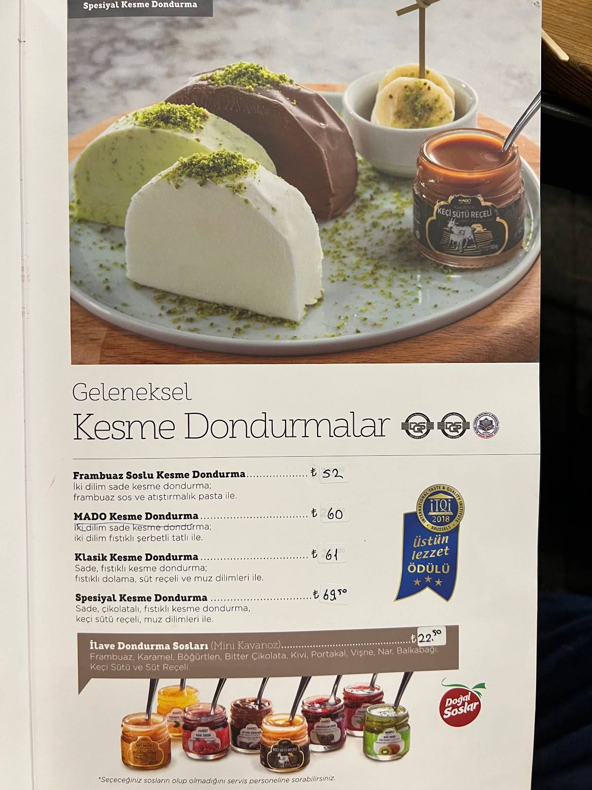 Menu at Mado, Istanbul, Rıhtım Cd. No:3 34425