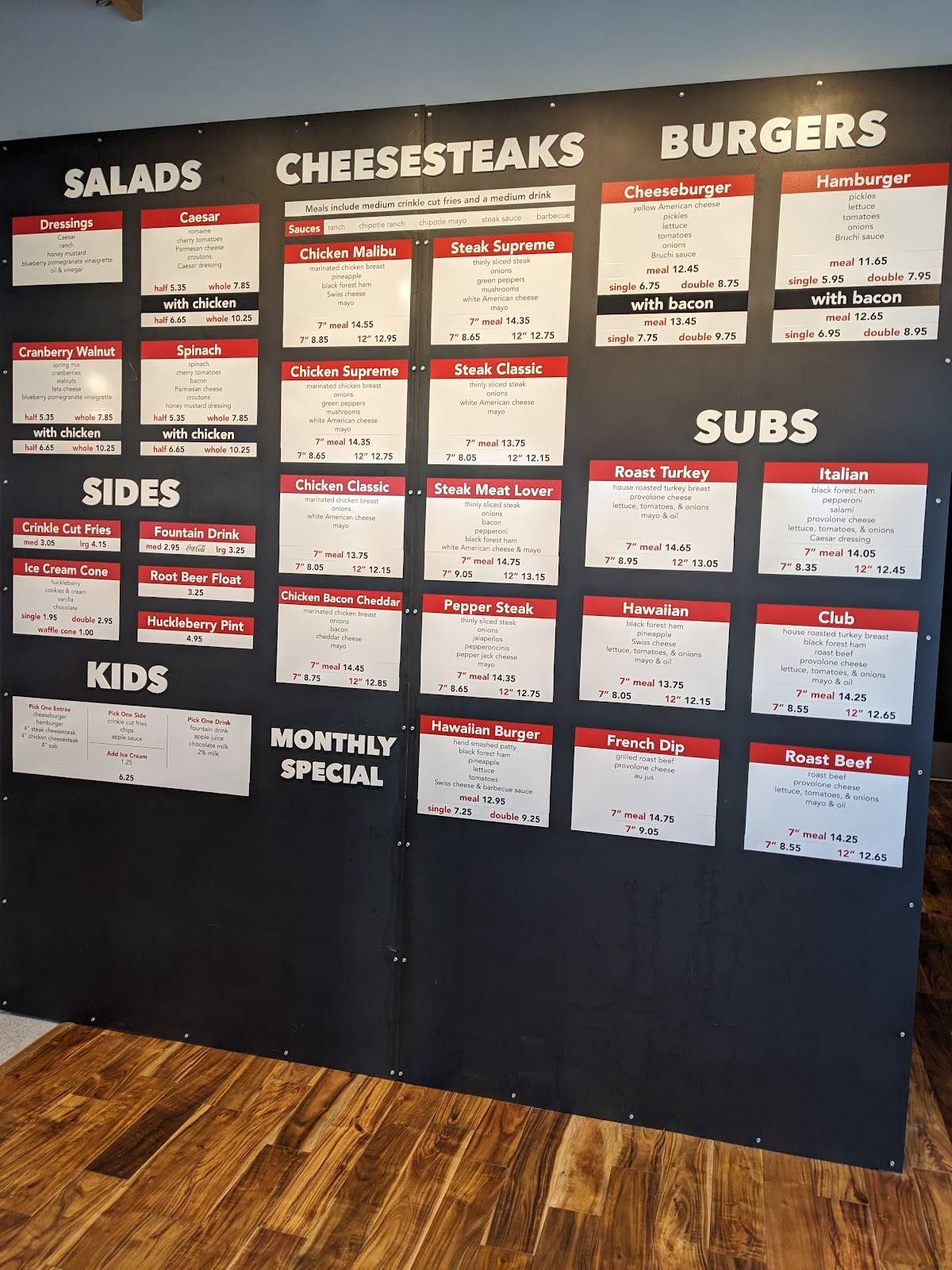 Menu at , Mead