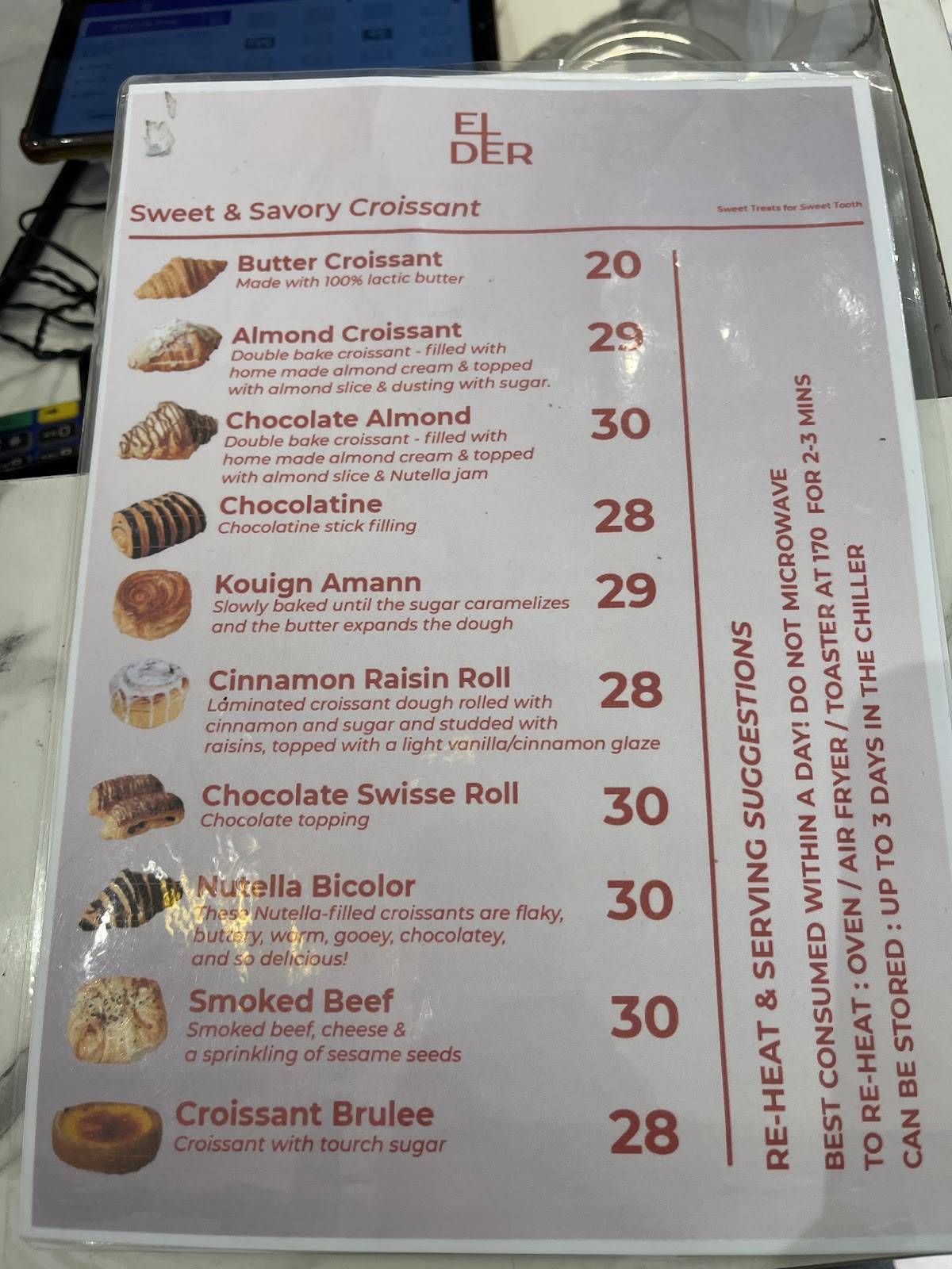 Menu at Elder patisserie Pakuwon Mall, Sendangadi