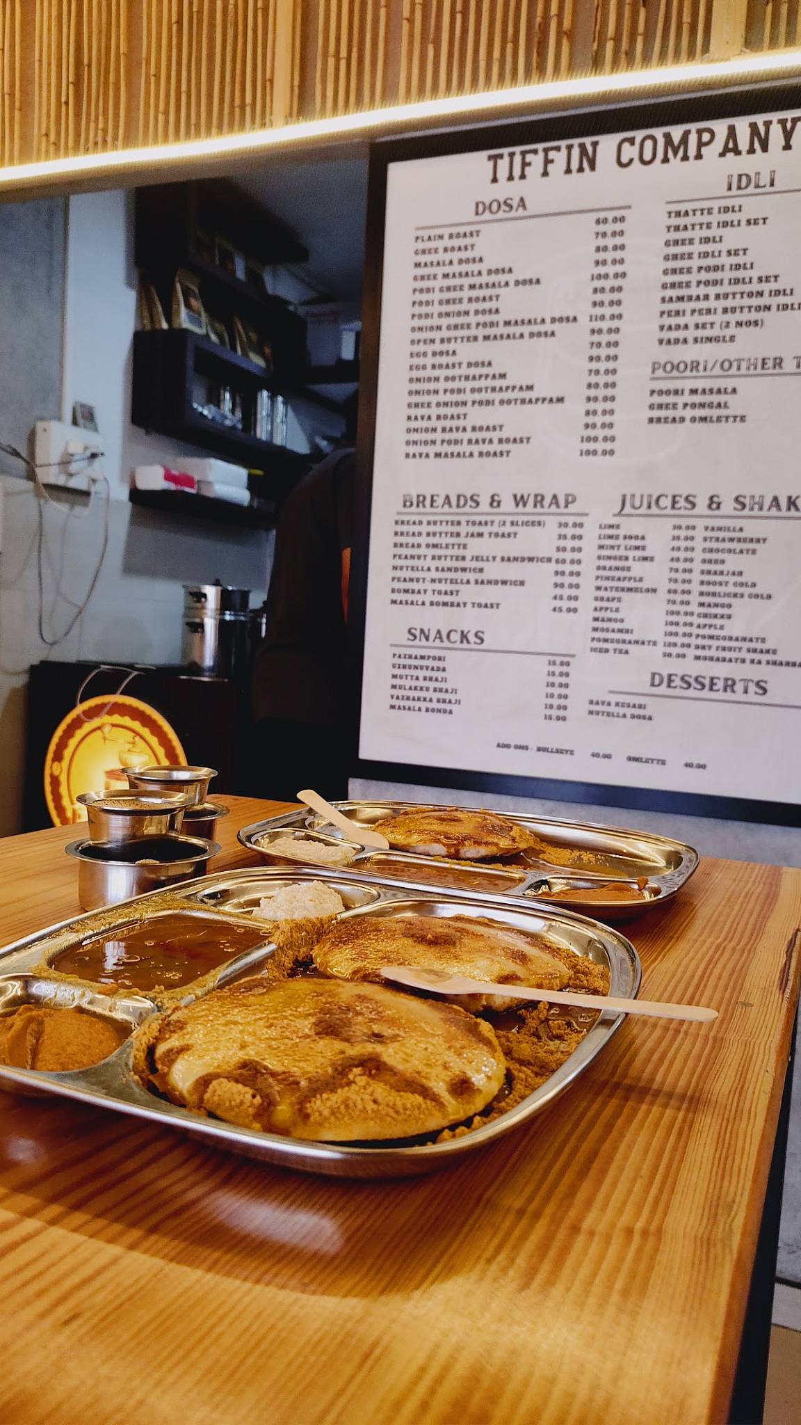 Menu at Tiffin Company - Kumbakonam Degree Coffee, Kochi