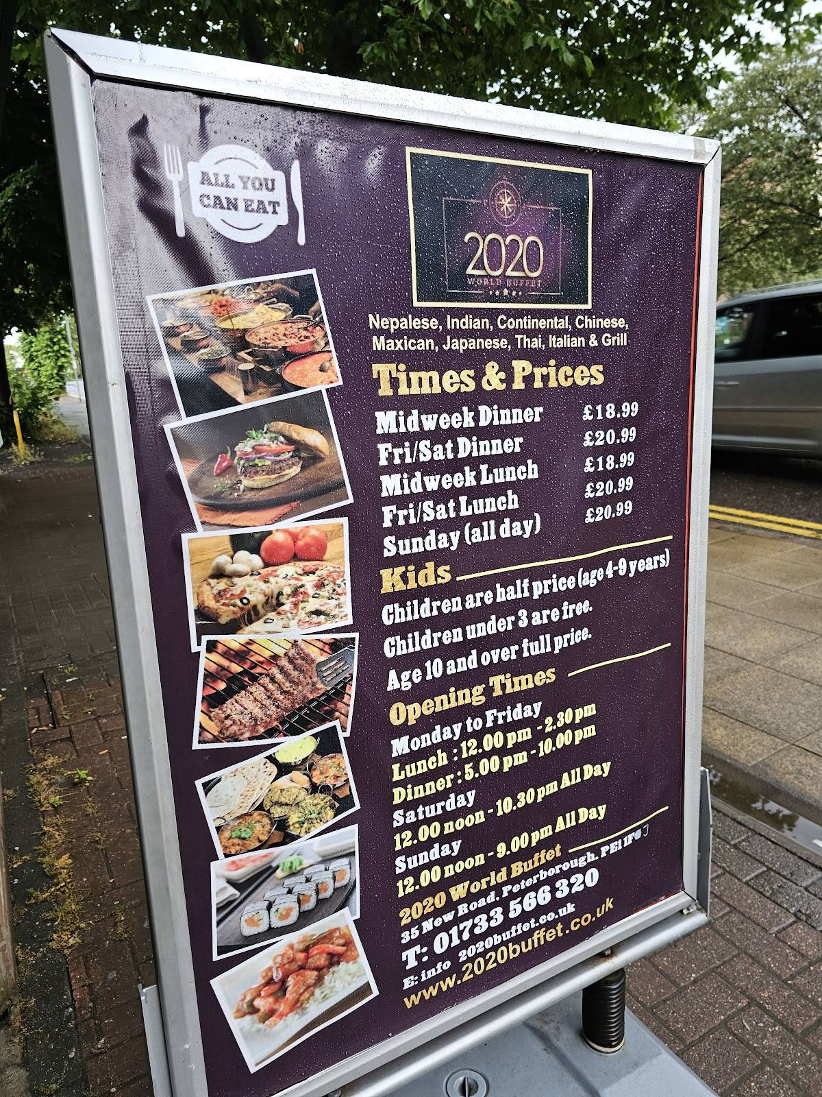 Menu at 2020 World Buffet restaurant, Peterborough