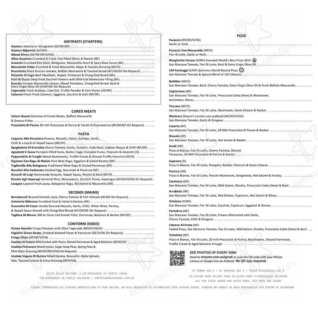 Menu at 400 Gradi - Adelaide restaurant, Norwood