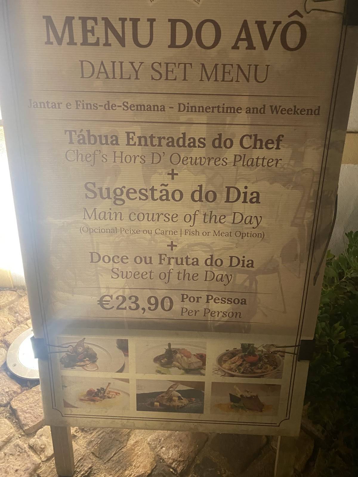 Menu at A Casa do Avô restaurant, Albufeira