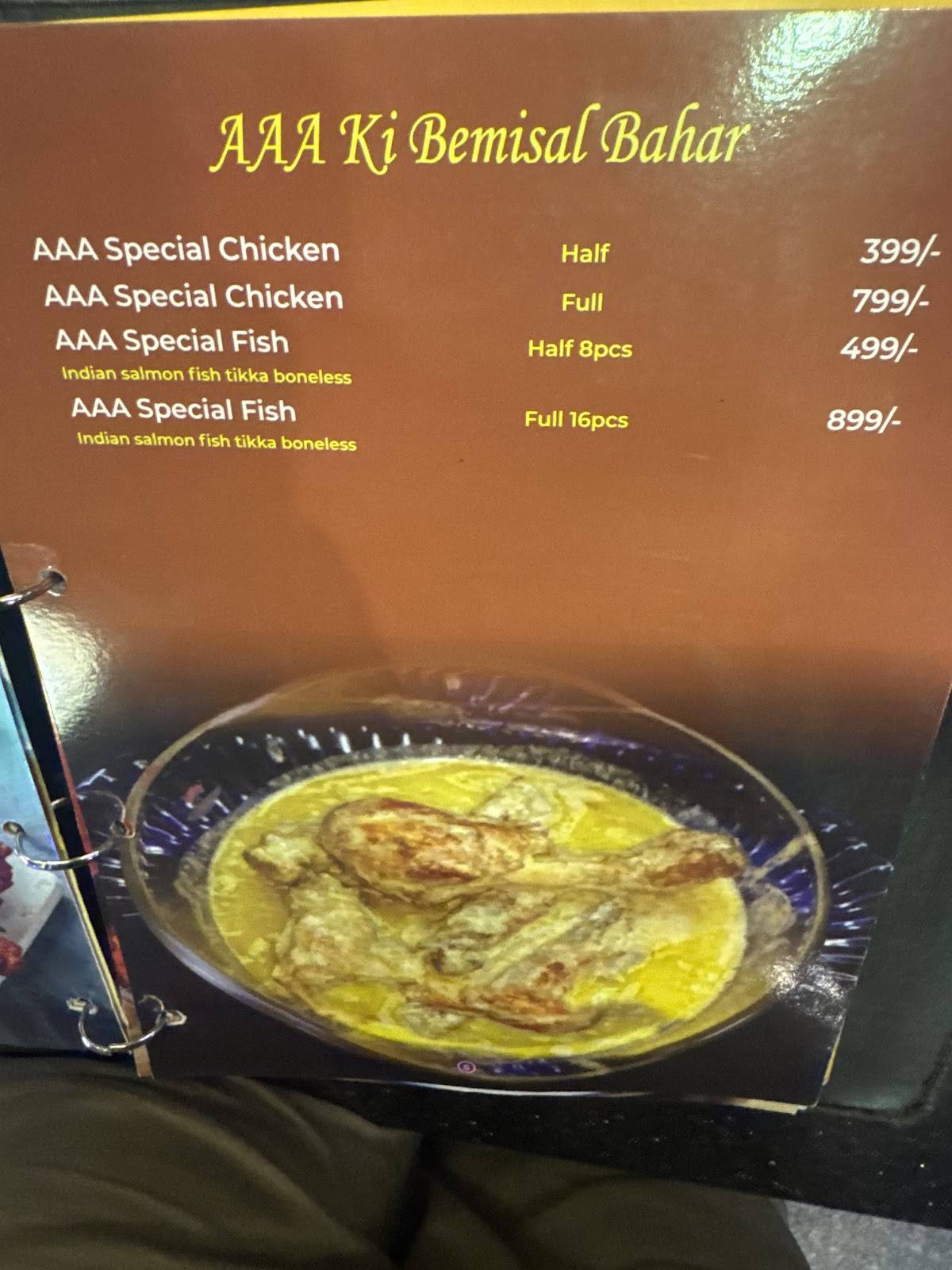 Menu at AAA FOODS & ROOFTOP CAFE, New Delhi