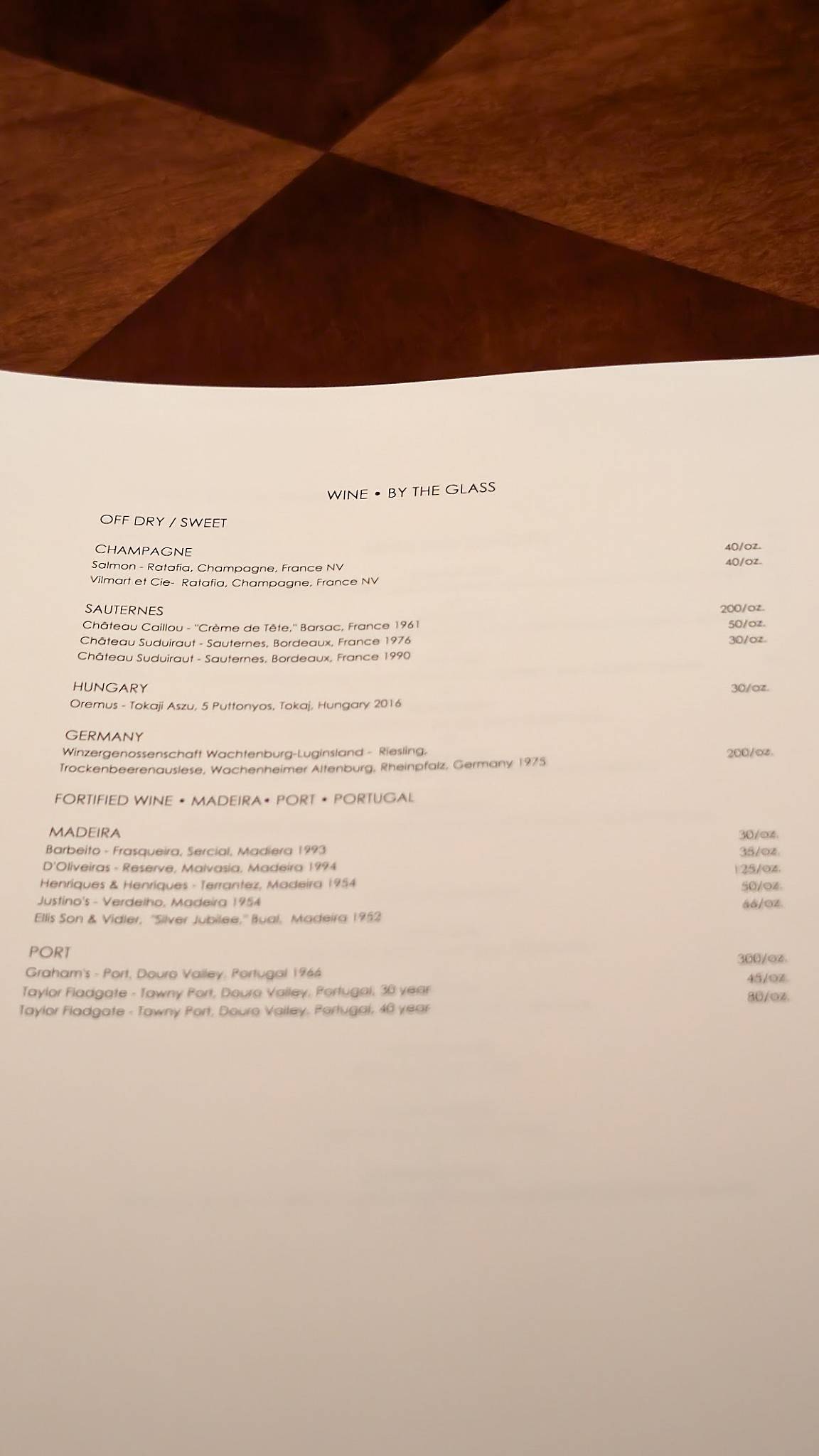 Menu at ADDISON BY WILLIAM BRADLEY restaurant, San Diego