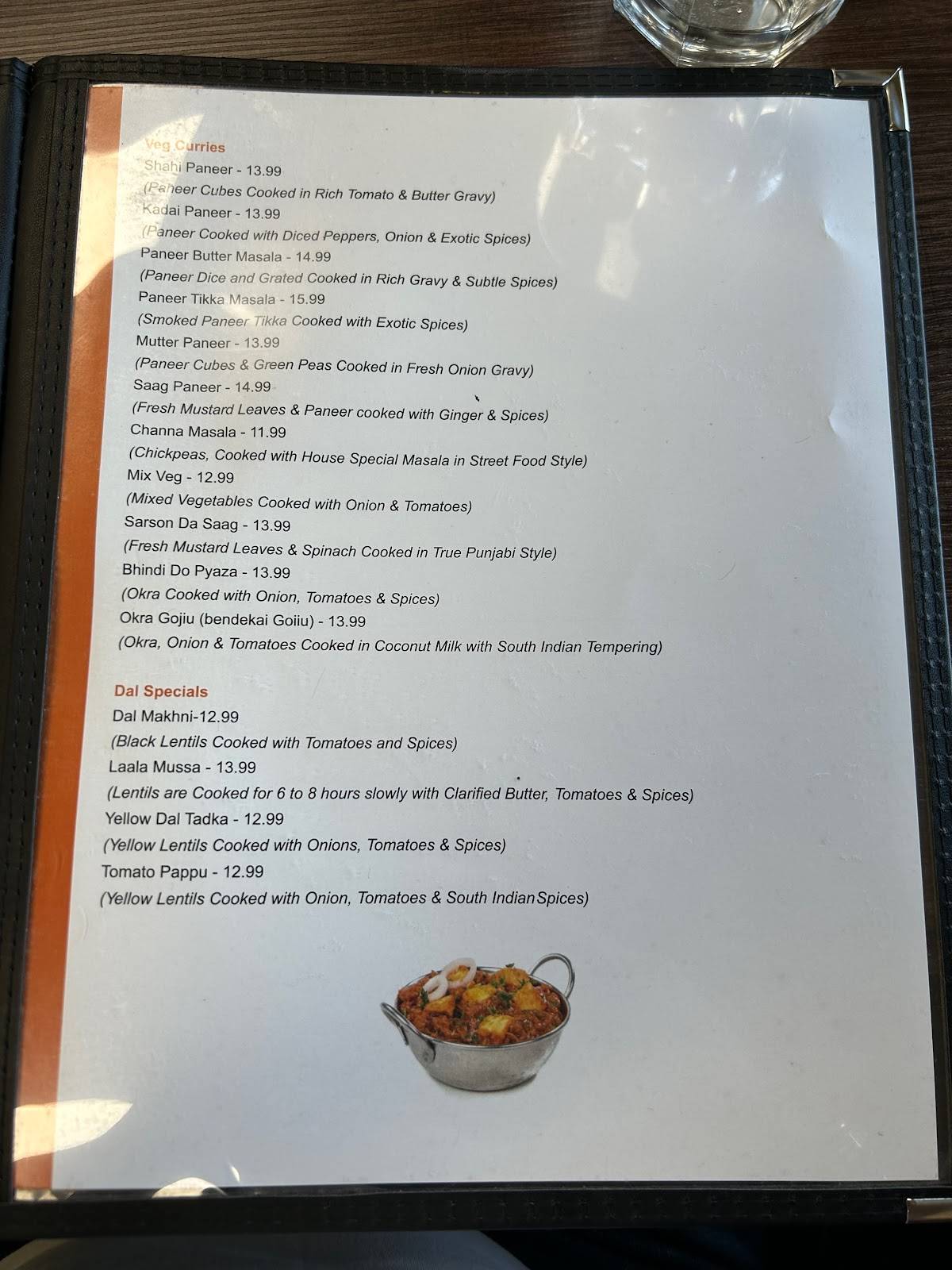 Carta del restaurante AHA Indian Food Paradise, Abbotsford