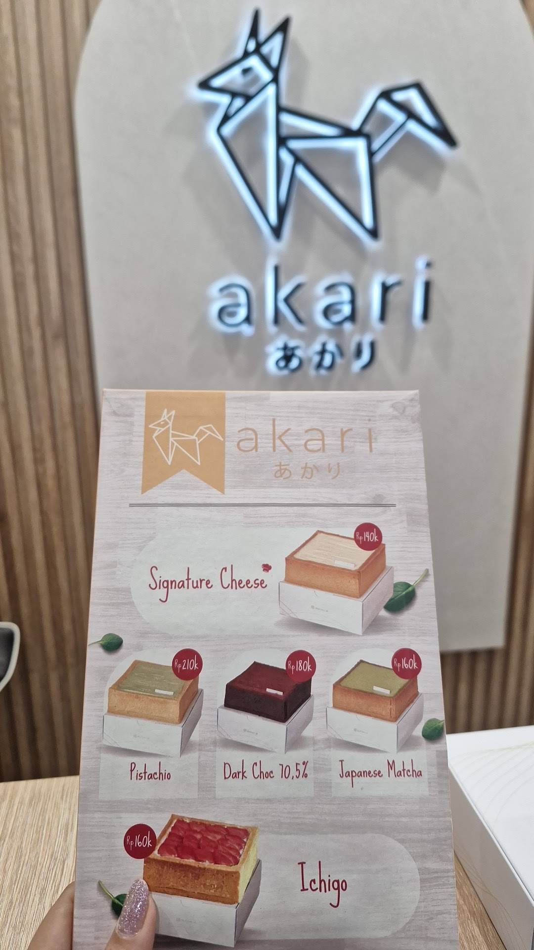 Menu at AKARI TART, Pekanbaru