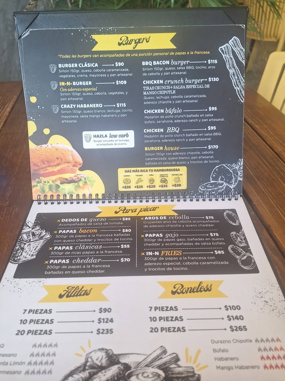 Carta del restaurante ALA BURGER, Morelia