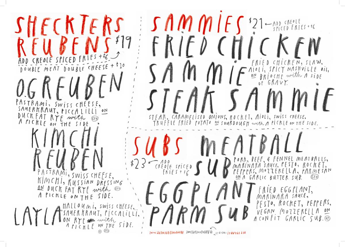 Menu at Abandoned Taproom Petone pub & bar, Lower Hutt