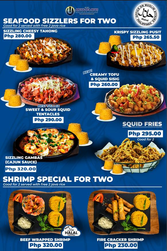 Carta del restaurante Above Sea Level Bypass Tarlac, Tarlac