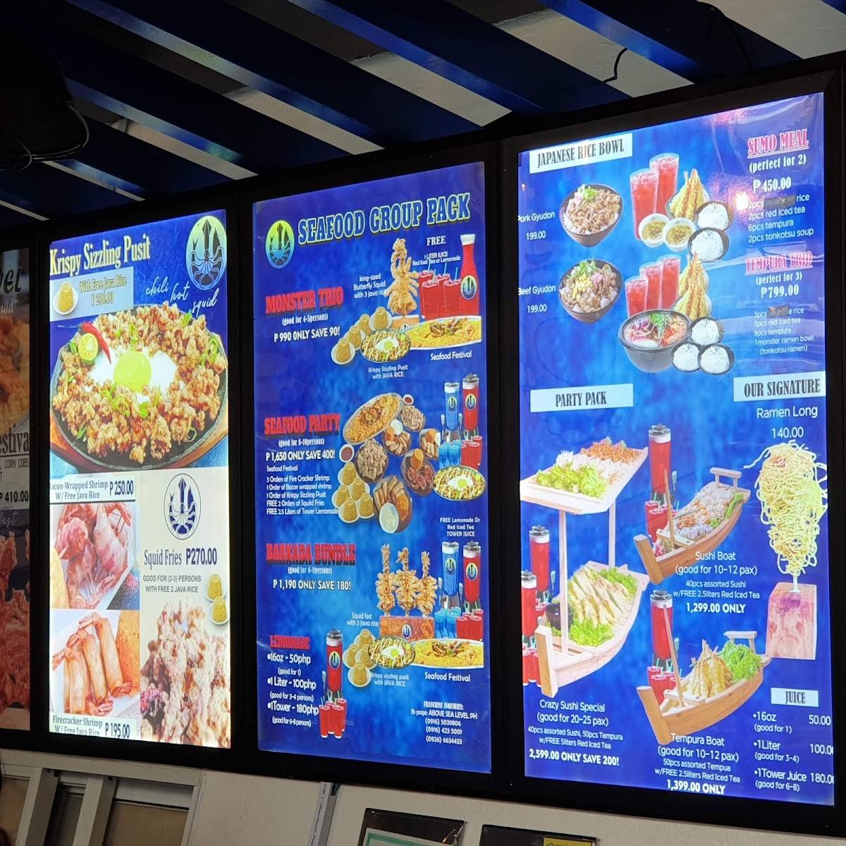 Menu at Above Sea Level Solenad Nuvali restaurant, Santa Rosa