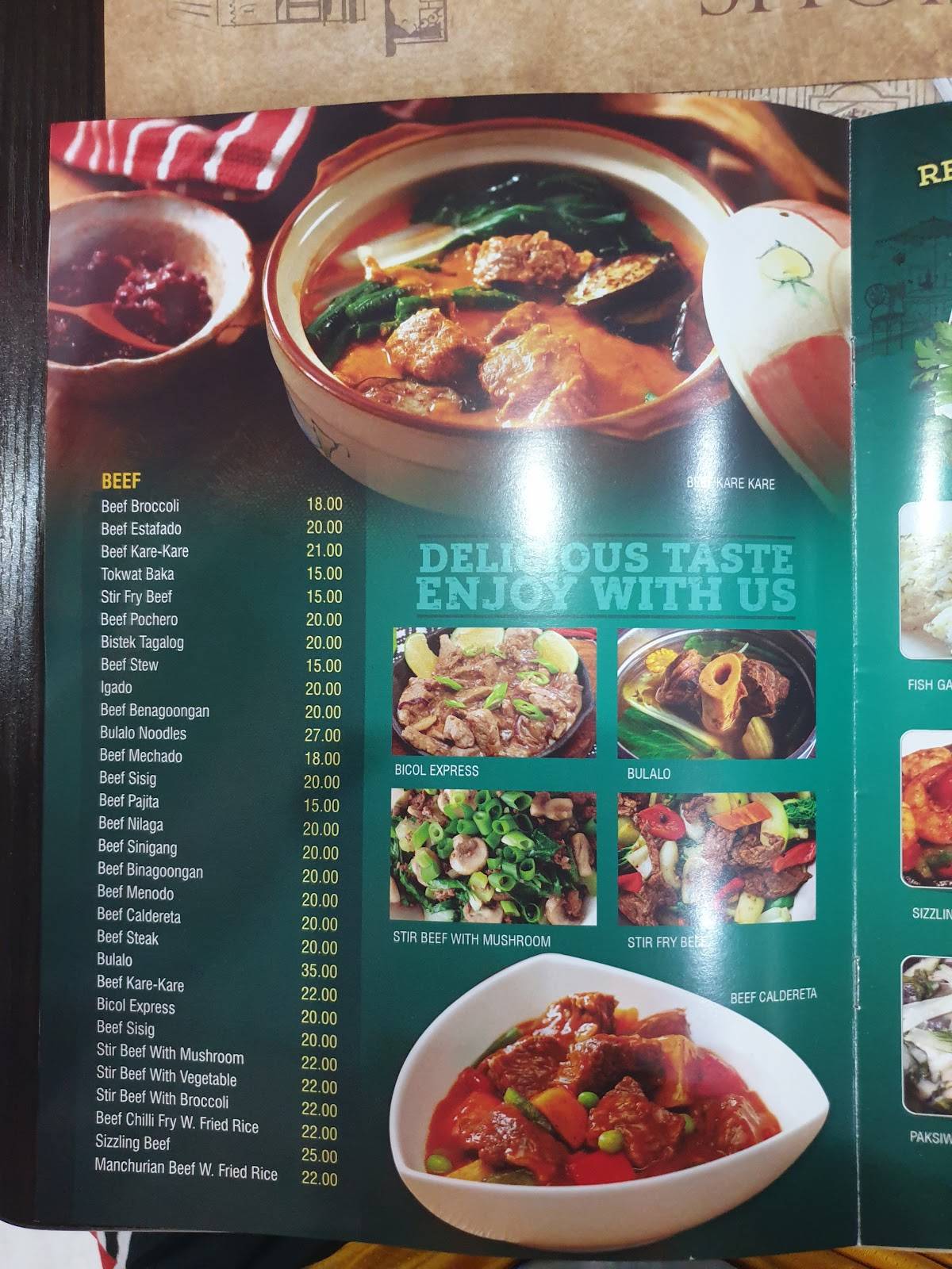 Menu at Manila Pinoy Restaurant And Bakery, Abu Dhabi, E18-02