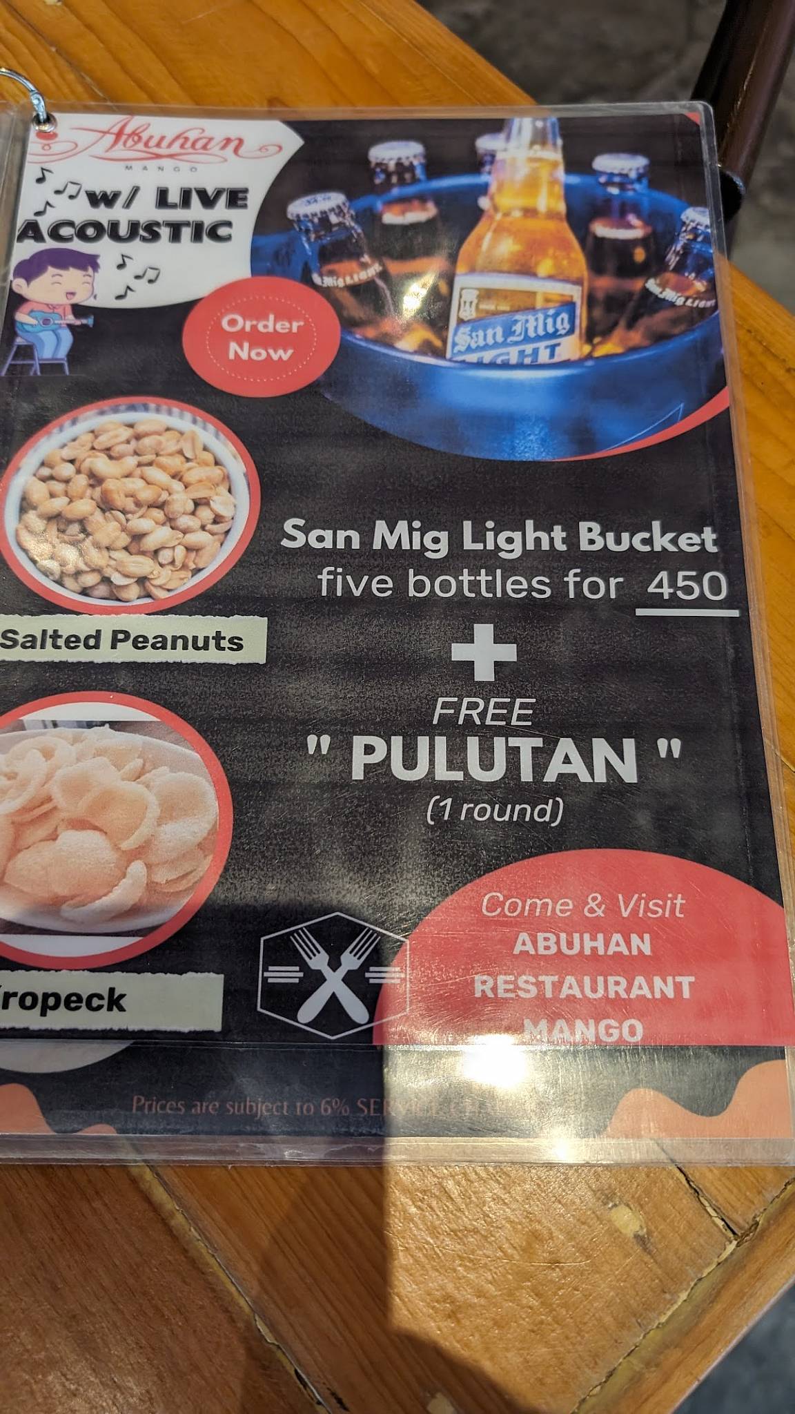 Menu at Abuhan Restaurant, Cebu City, Ground Floor Mango Square Mall