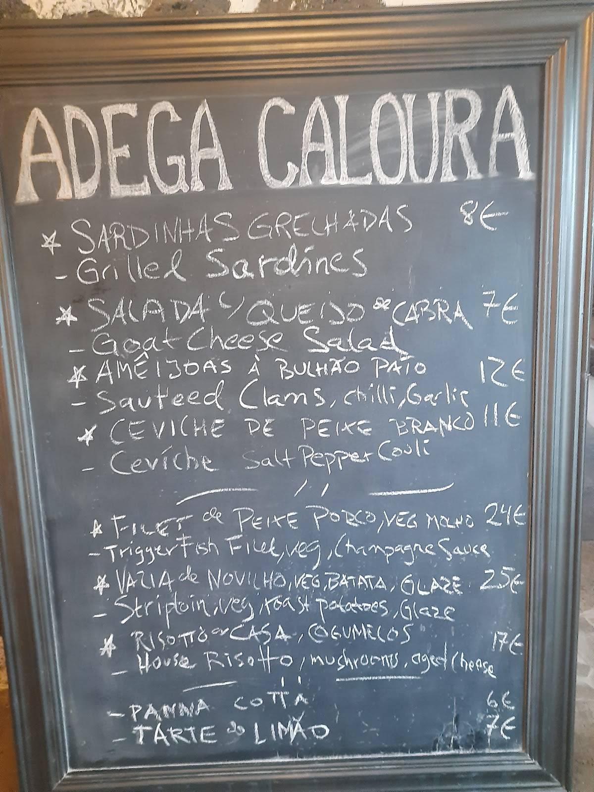 Menu at Adega Caloura Restaurant, Agua De Pau