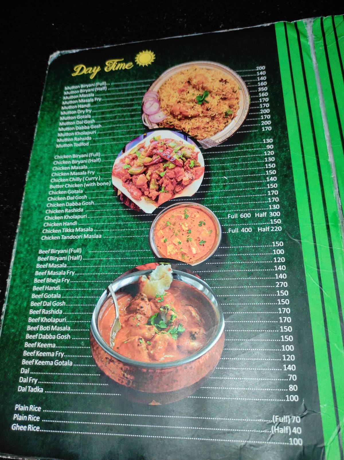 Menu at Aflatoon Hotel, Mapusa, 183