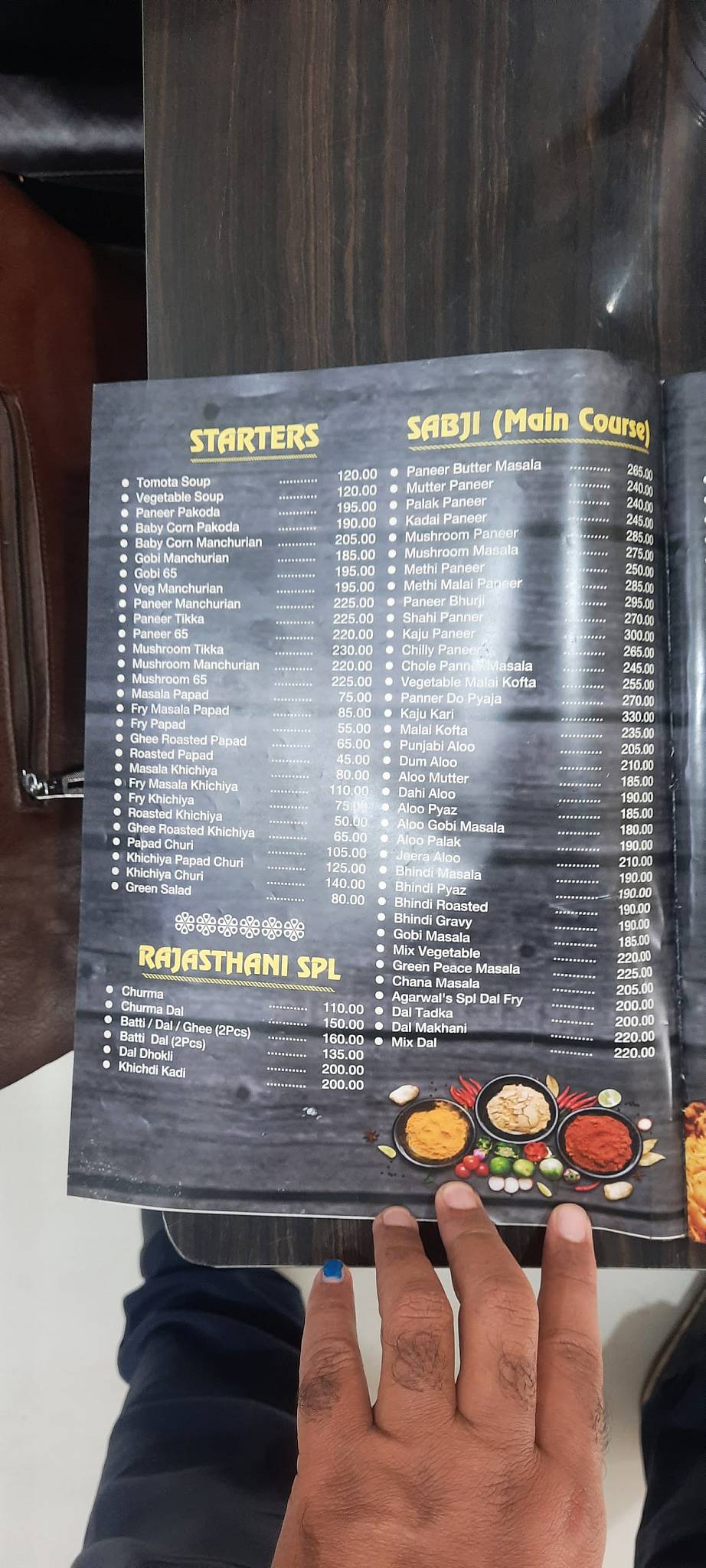 Menu at Agarwal desi palace, Chennai