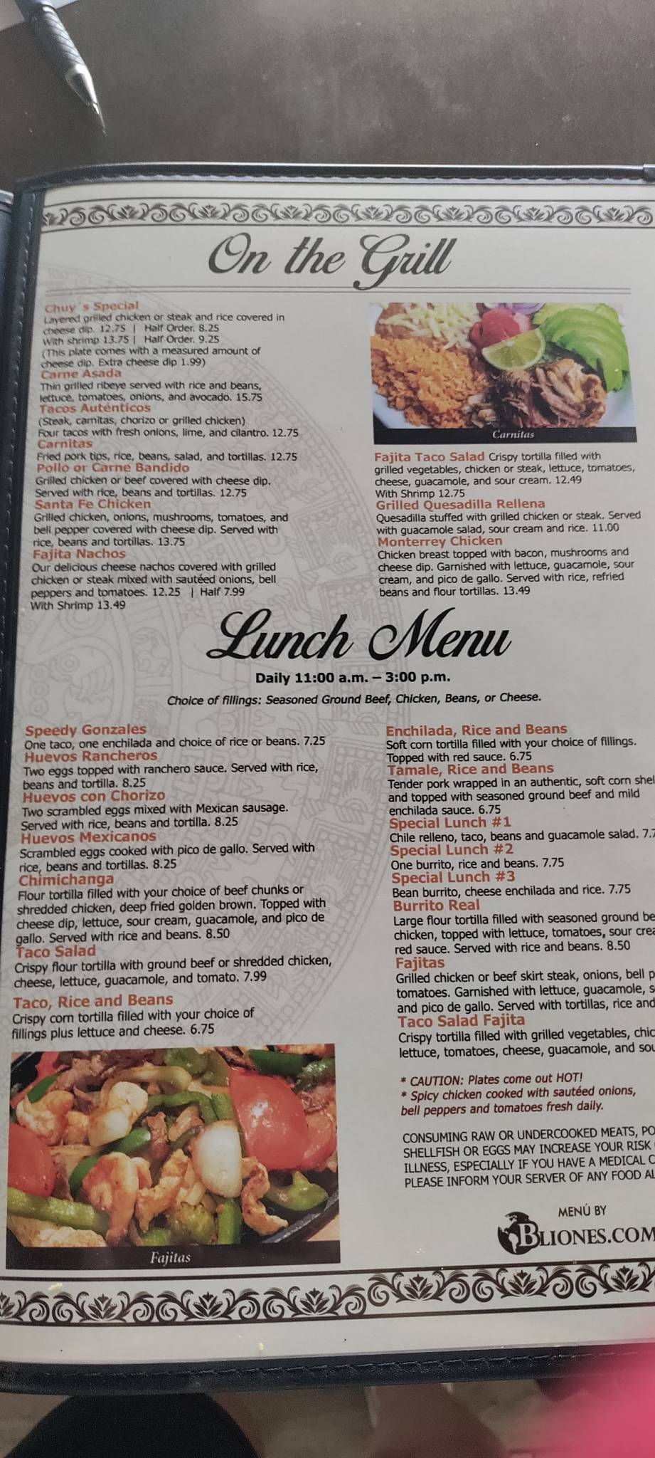 Menu at Agaves Cross Plains restaurant, Cross Plains