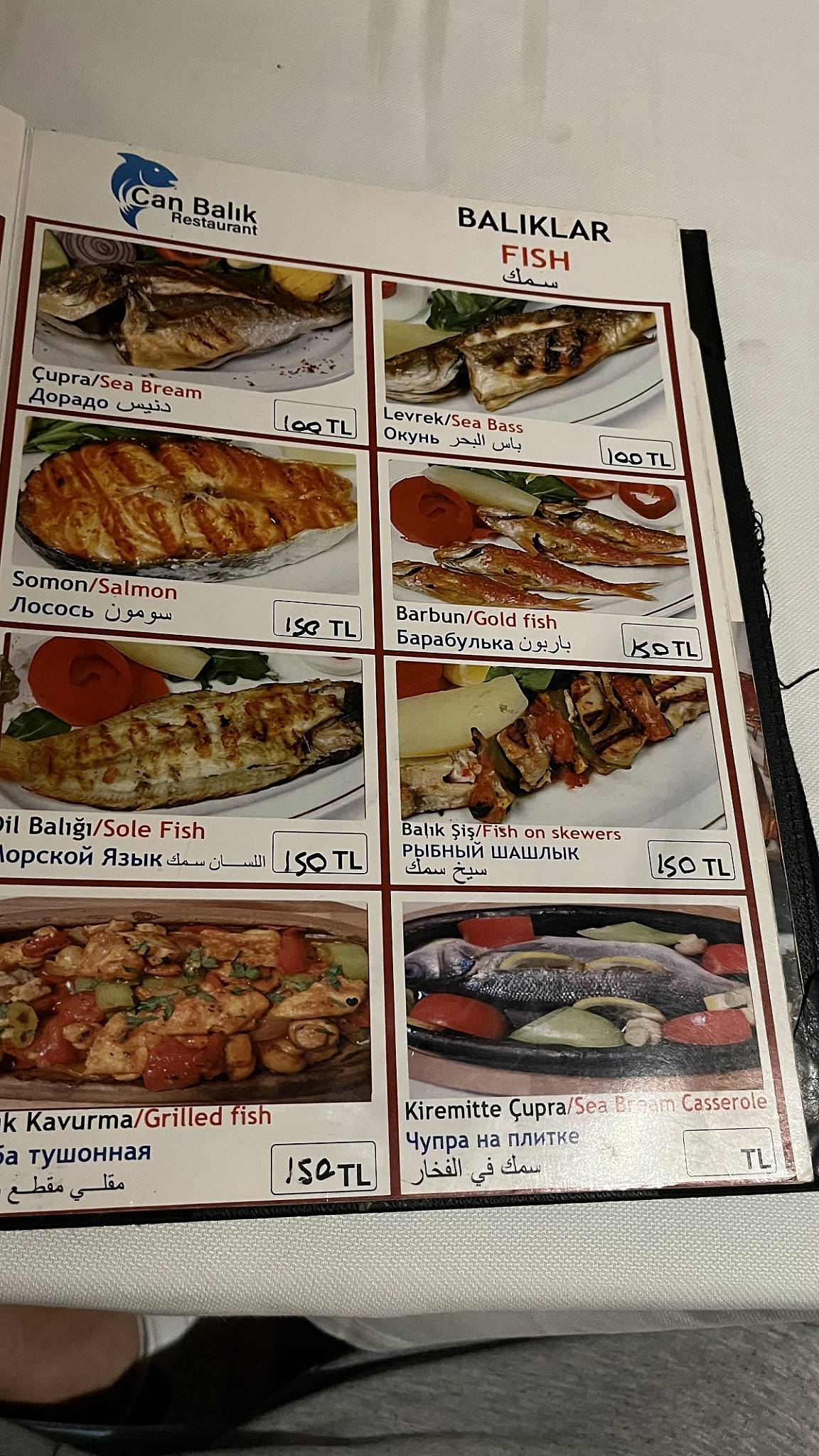 Menu at Akın Balık Karaköy, Istanbul, Fermeneciler Cd. No:40/A