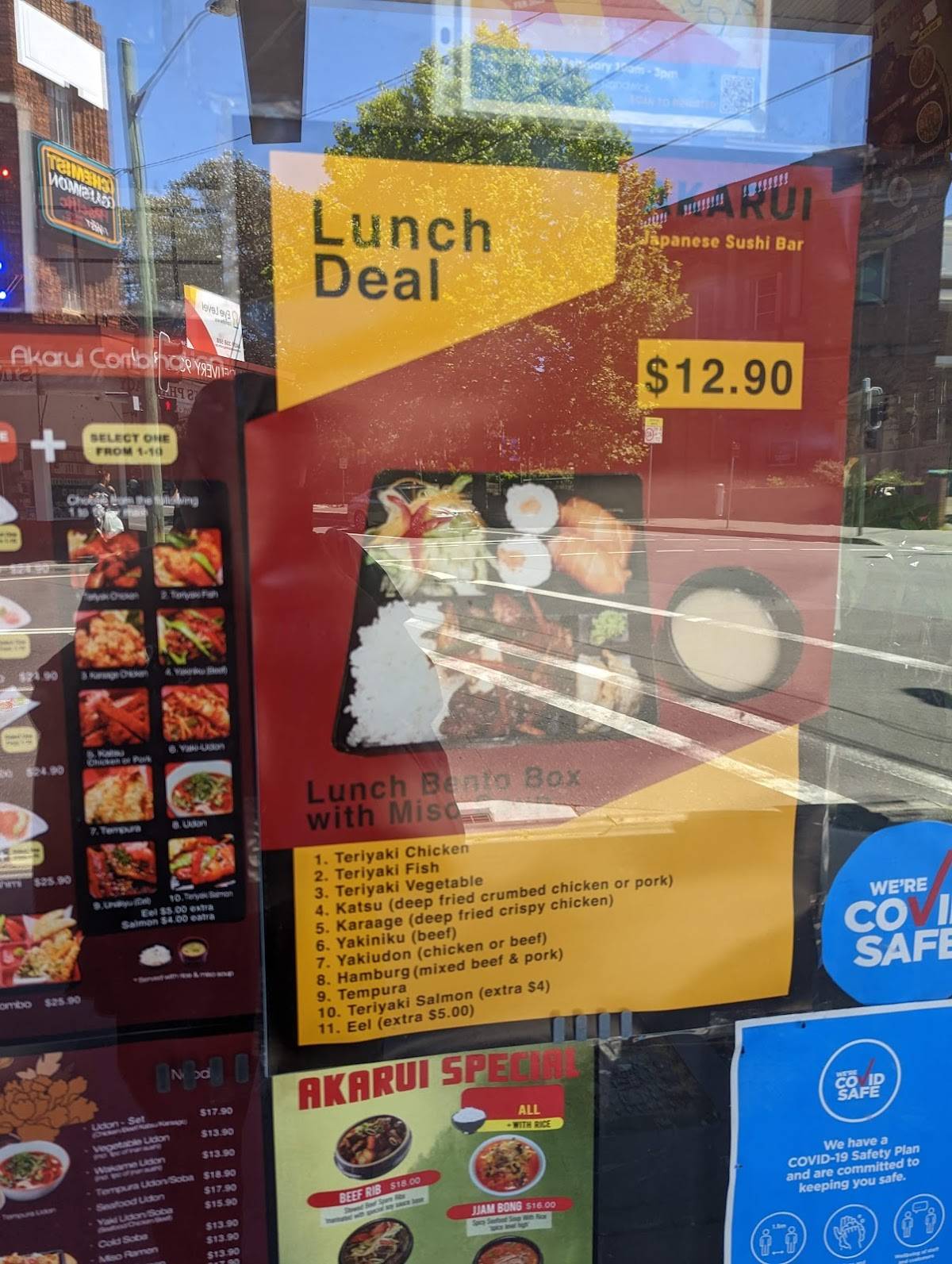 Menu at Akarui restaurant, Randwick, 2 Belmore Rd