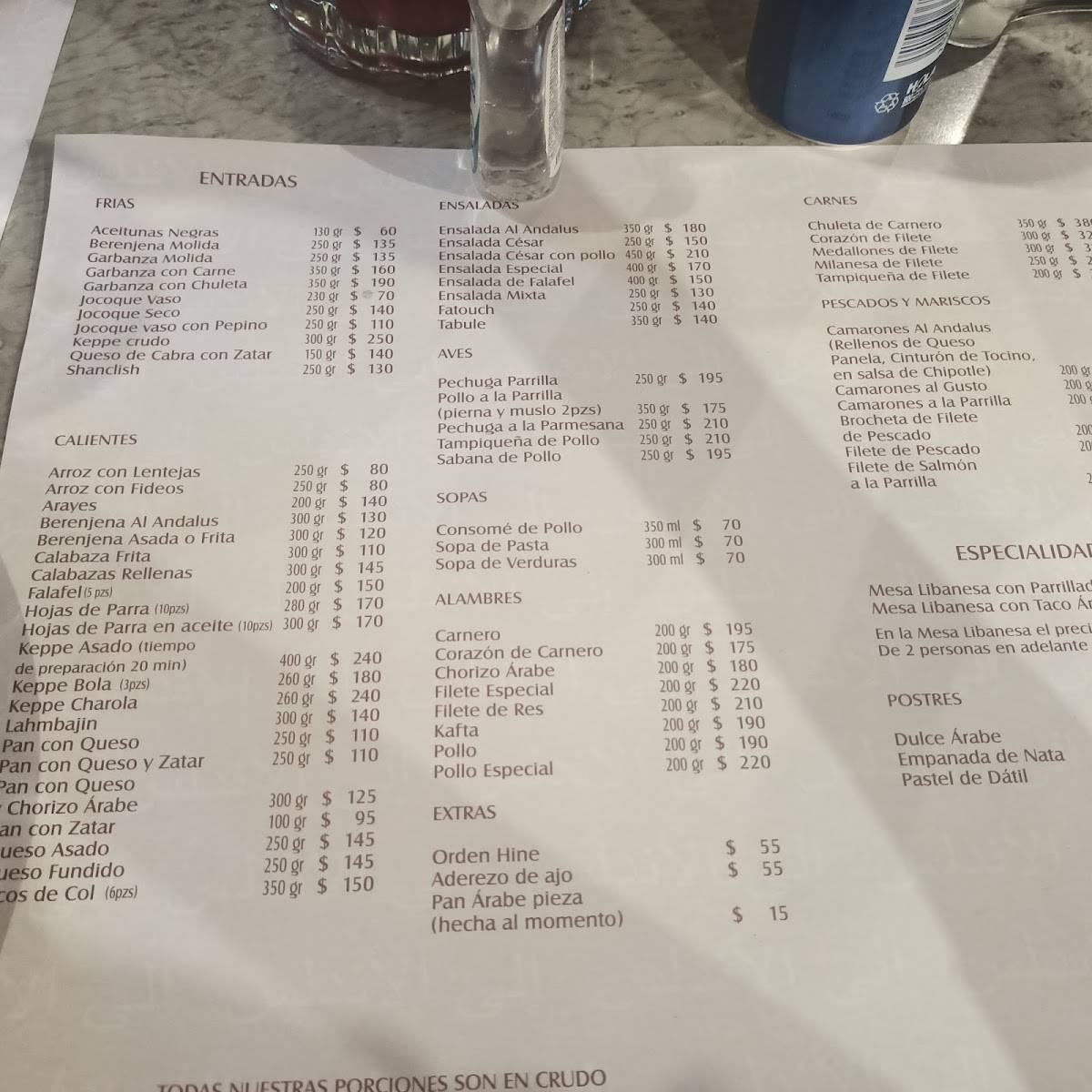 Carta del restaurante Al Andalus, Ciudad del México, Mesones 171 Nueva ...