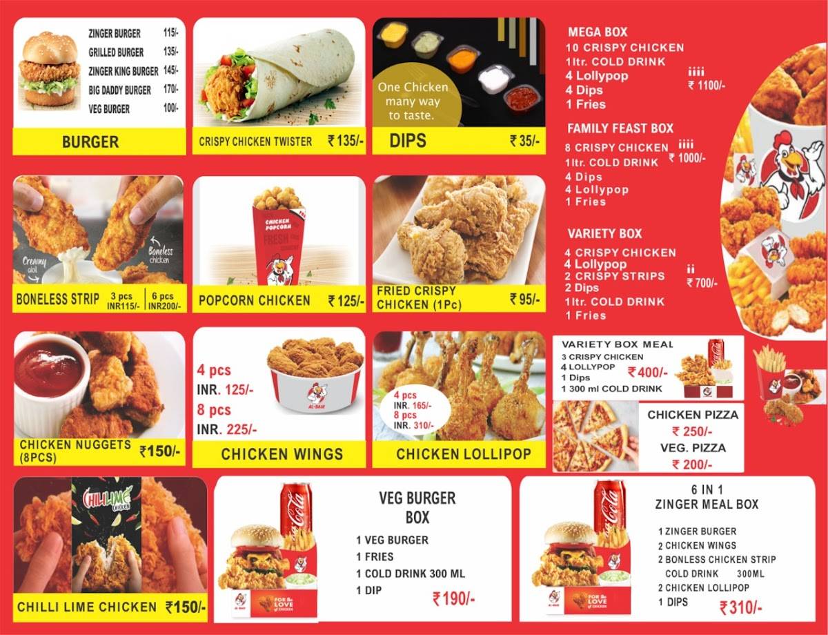 Menu at Al Baik - The Taste Of Middle East, Calangute