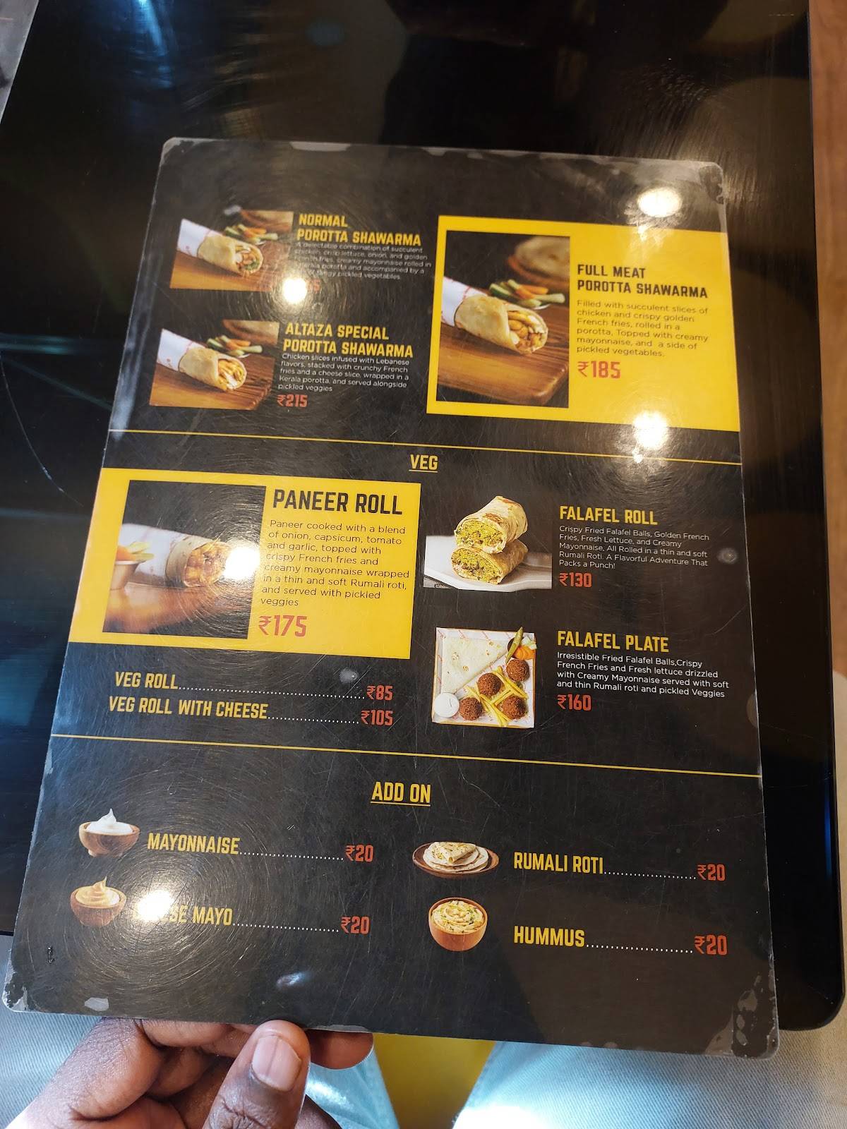 Menu at Al Taza - Thrissur, Thrissur
