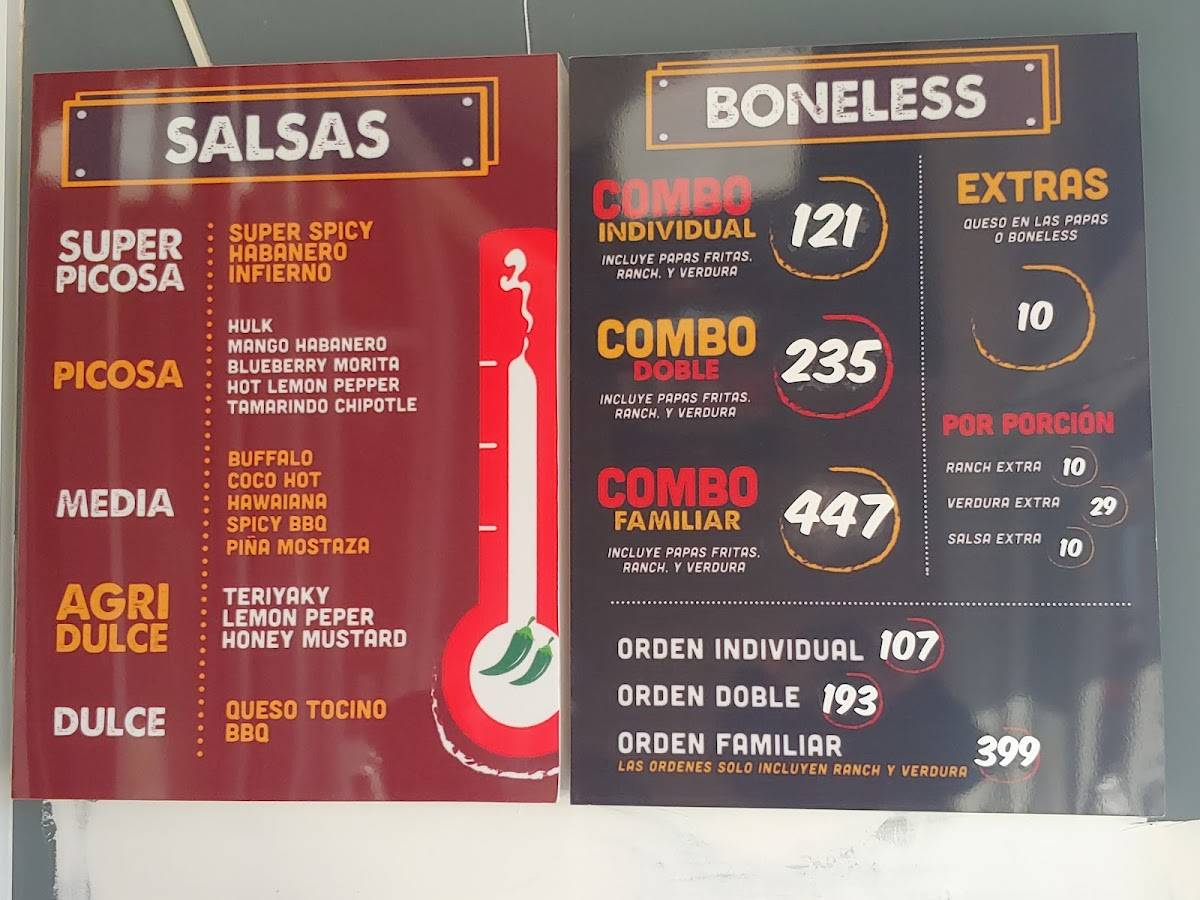 Menu at Alabama Fried Chicken restaurant, Ciudad Juarez, Ejercito y