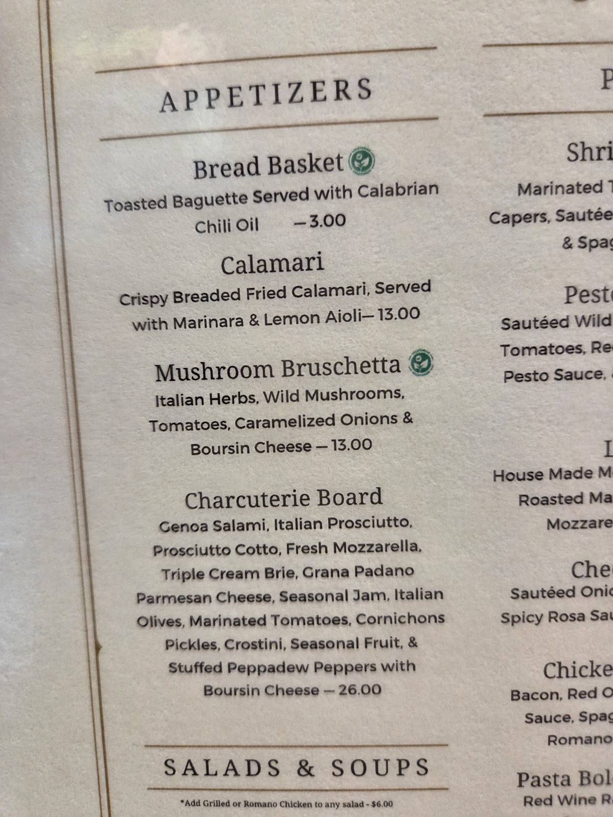 Menu at Il Localetto Rossi restaurant, Albuquerque