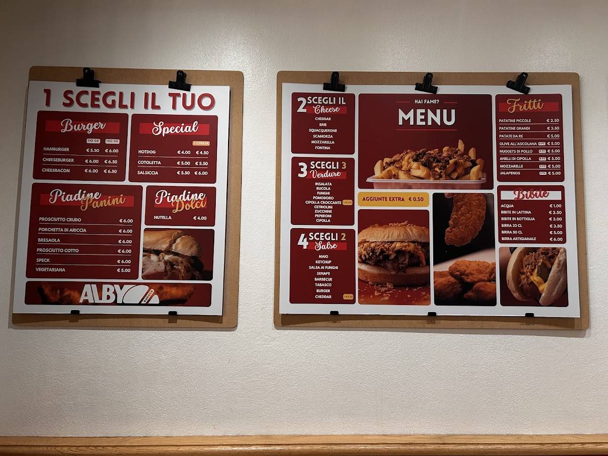 Menu da Alby Burger ristorante, Verona