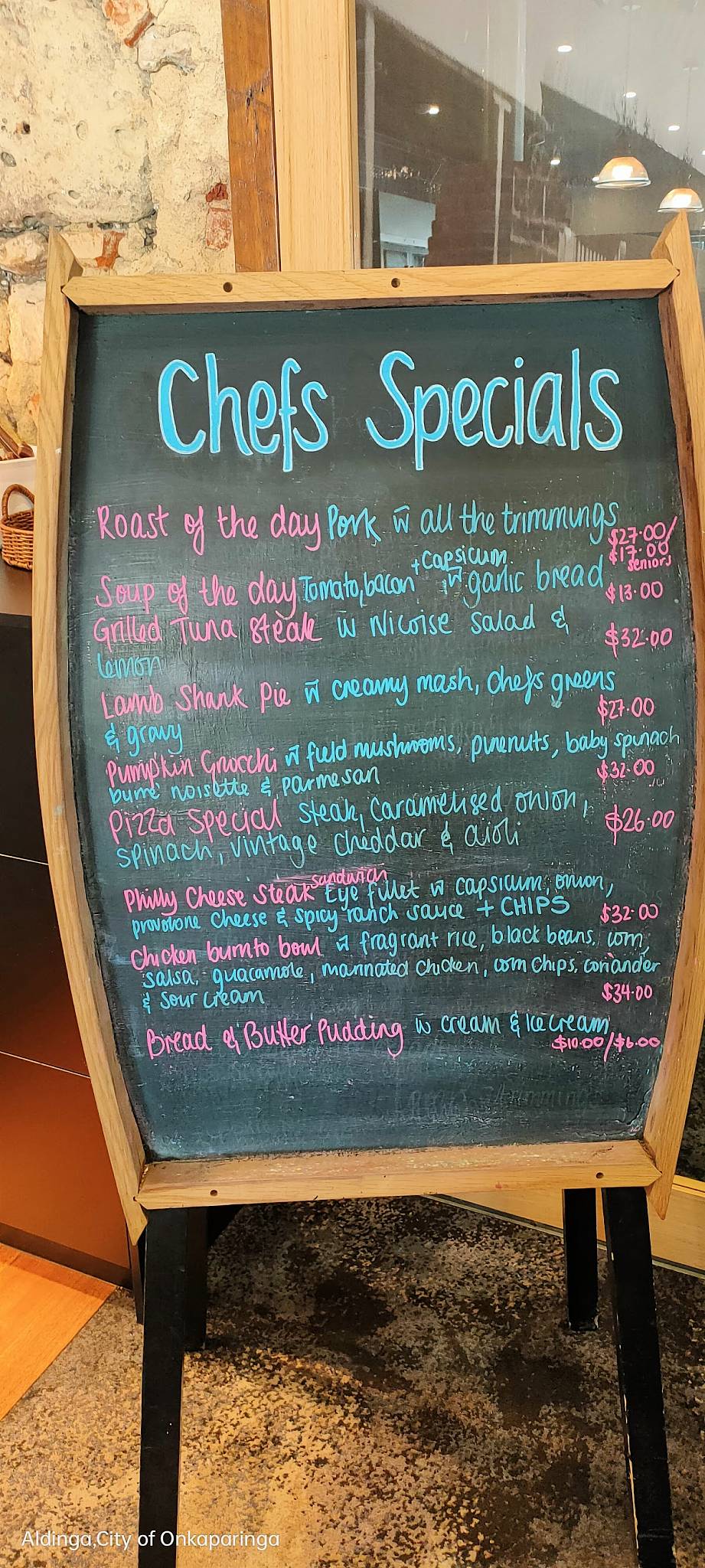 Menu at Aldinga Hotel pub & bar, Aldinga