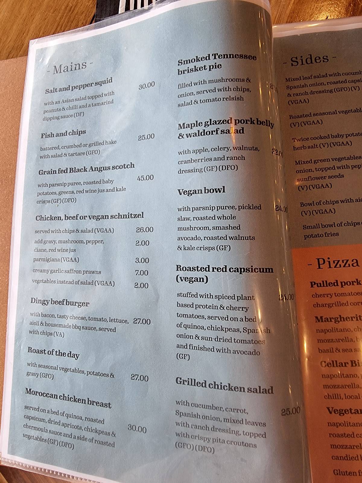 Menu at Aldinga Hotel pub & bar, Aldinga