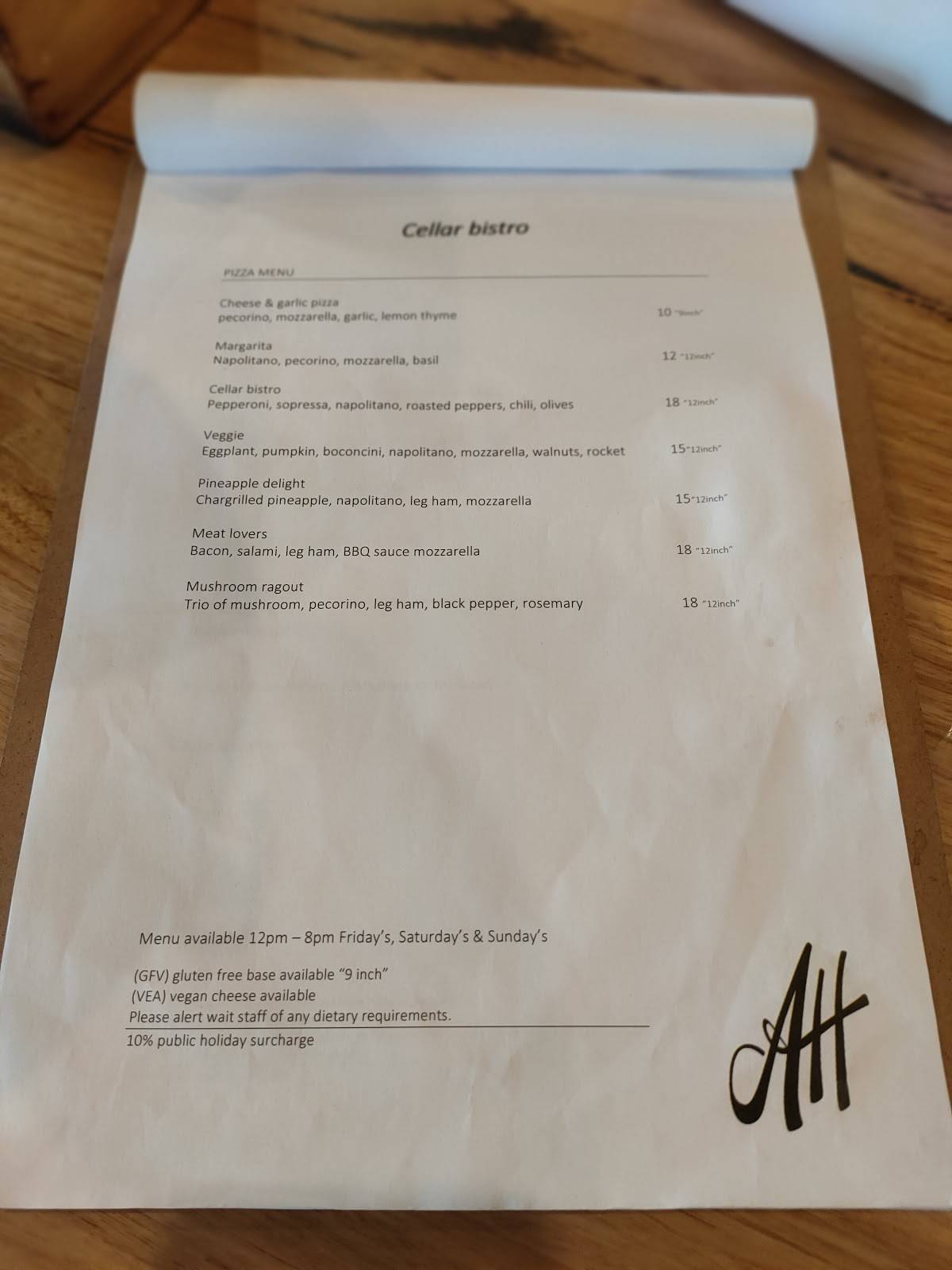 Menu at Aldinga Hotel pub & bar, Aldinga