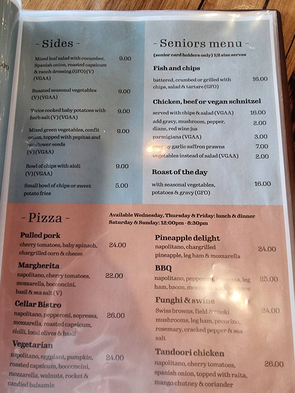 Menu at Aldinga Hotel pub & bar, Aldinga