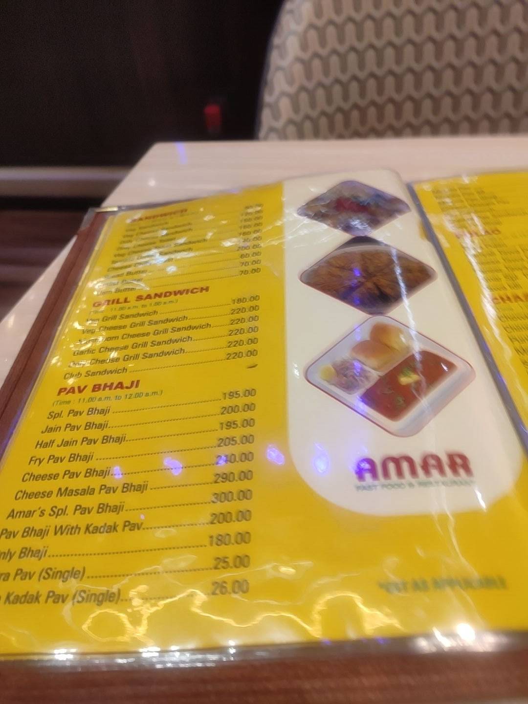 Menu at Amar Fast Food & Restaurant, Navi Mumbai, Satra Plaza