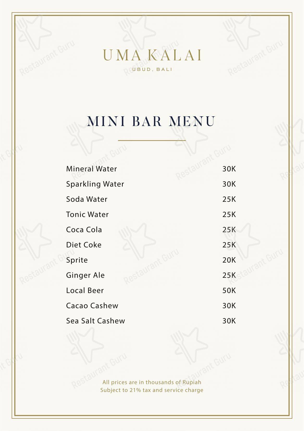 Menu at Amma Restaurant, Sayan