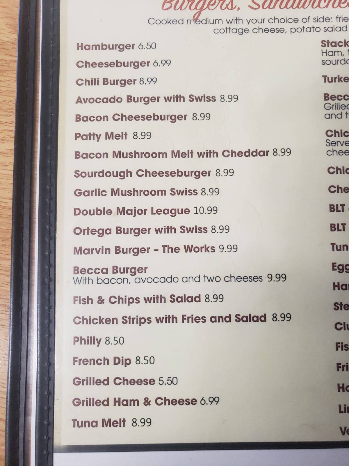 Menu at Becca's Cafe, Anderson