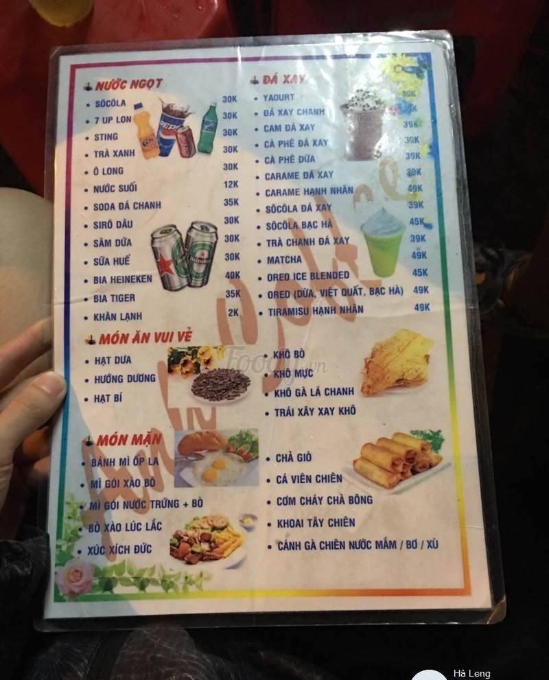 Menu at Anh Coffee cafe, Ho Chi Minh City, 47 Đ. Trần Hưng Đạo