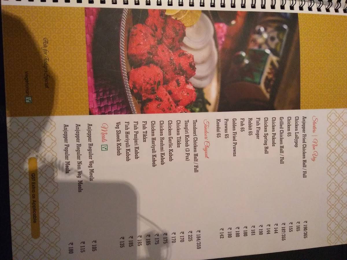 Menu at Anjappar Chettinad Restaurant, Thoothukudi