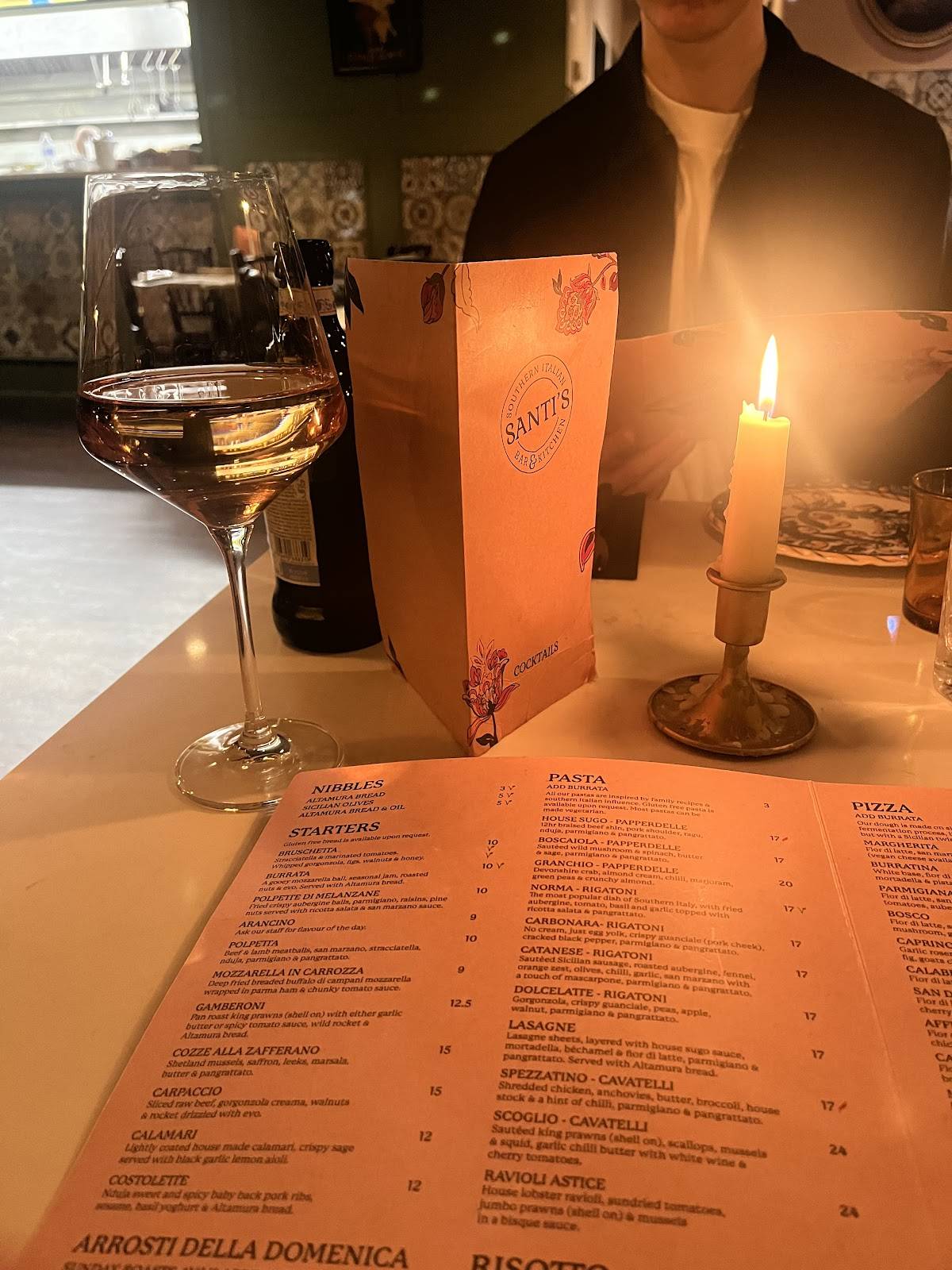 Menu at Santi’s Southern Italian Bar & Kitchen, Hull, 13a Wilson St