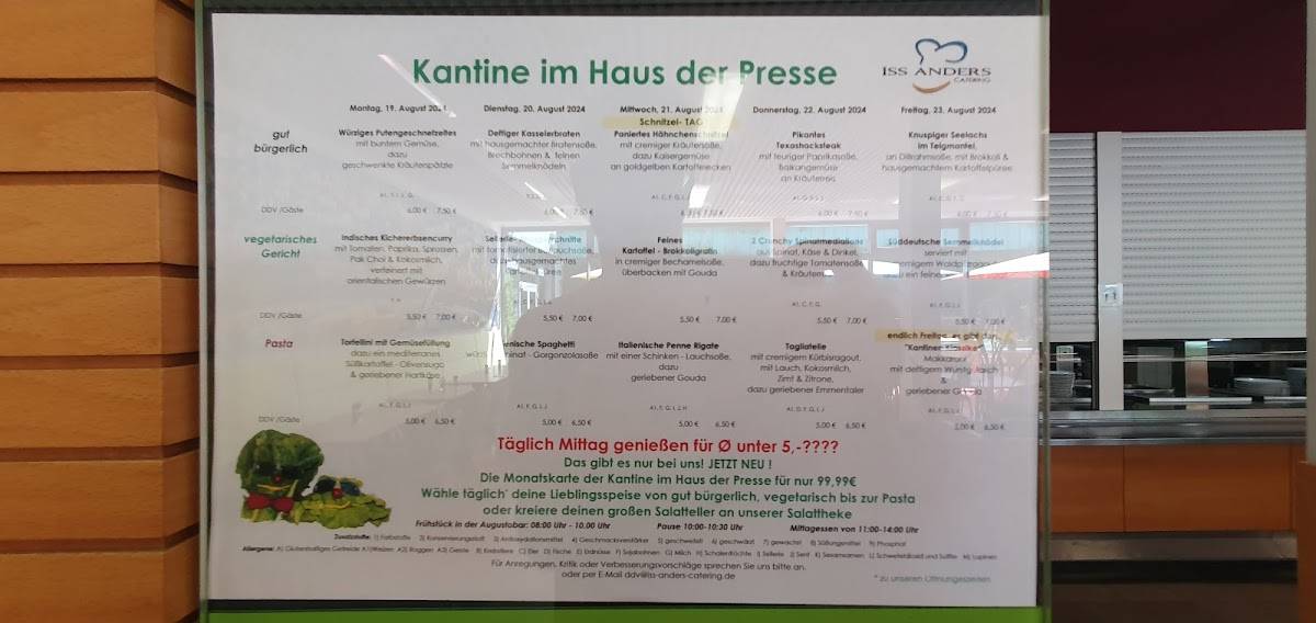 Speisekarte von Apetito Kantine cafeteria, Dresden
