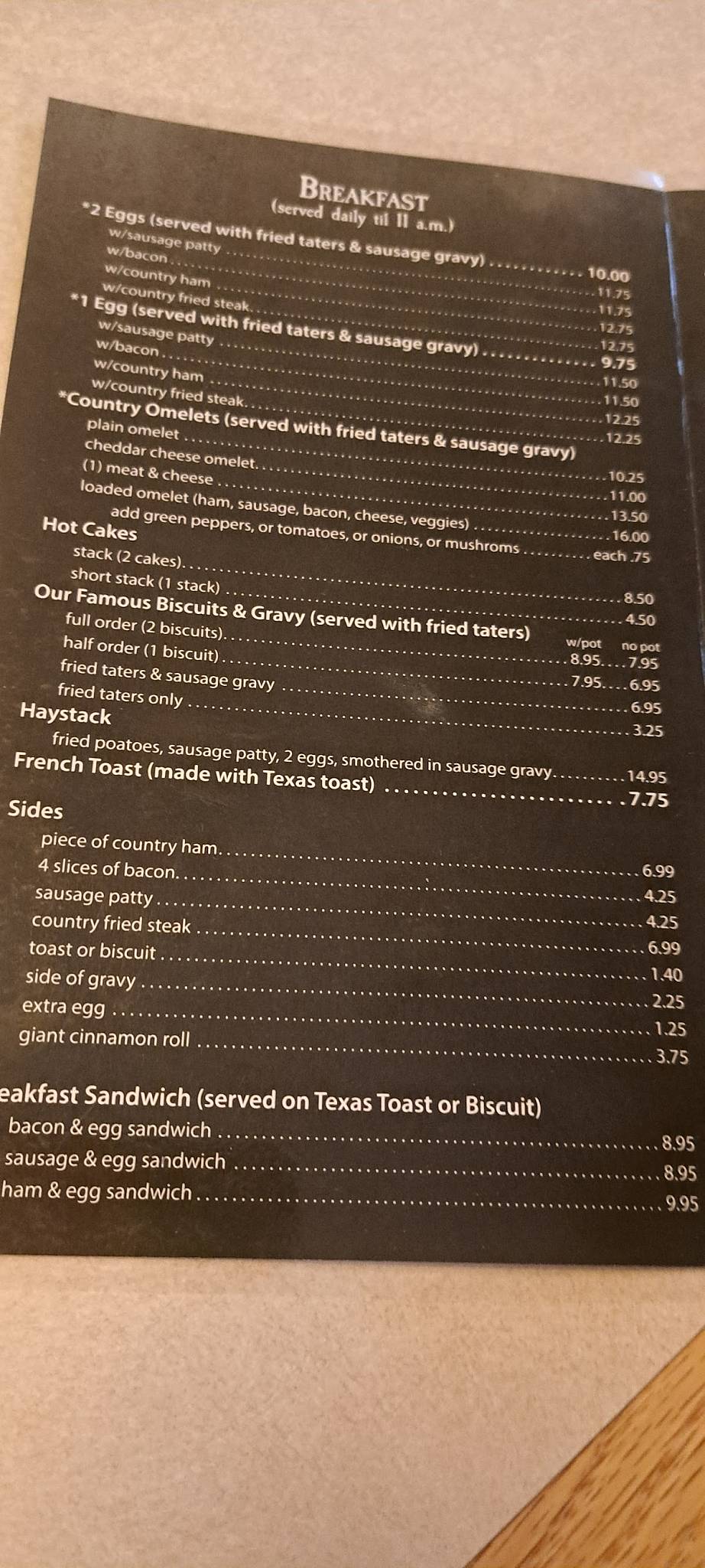 Menu at Apple Dumpling restaurant, Urbana