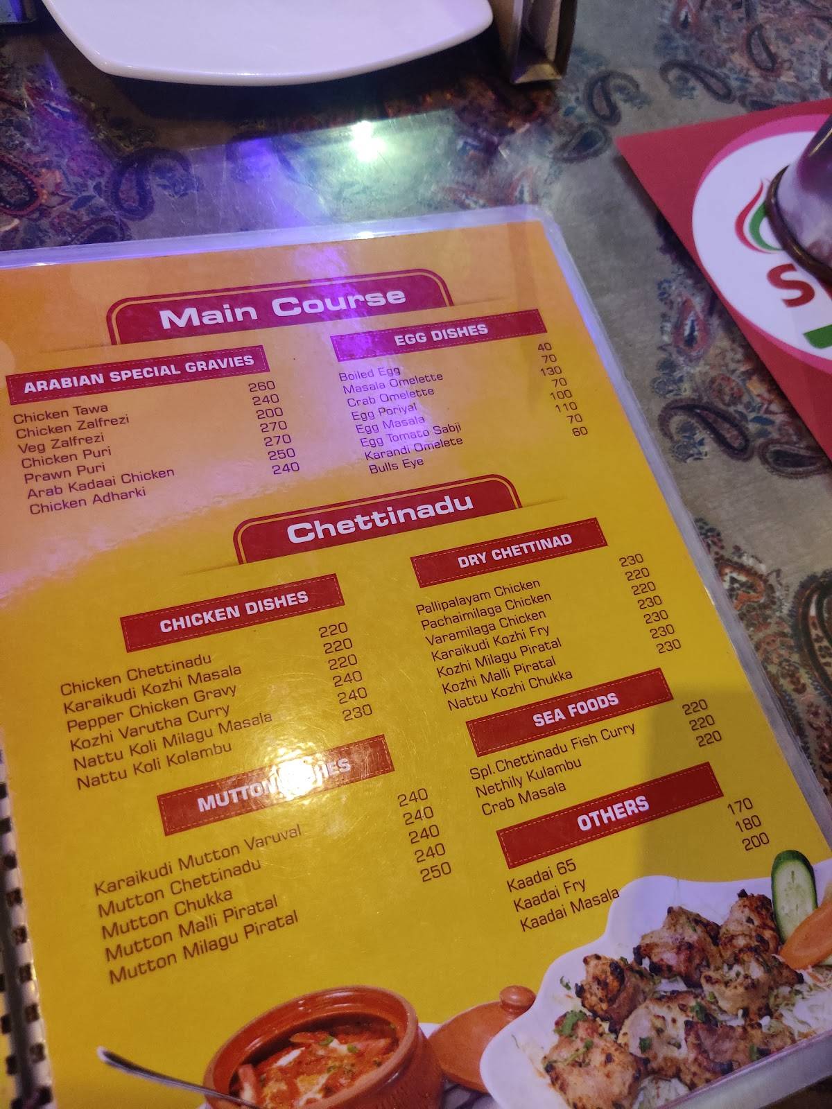 Menu at Arab Spice Restaurant, Tiruchirappalli, 5