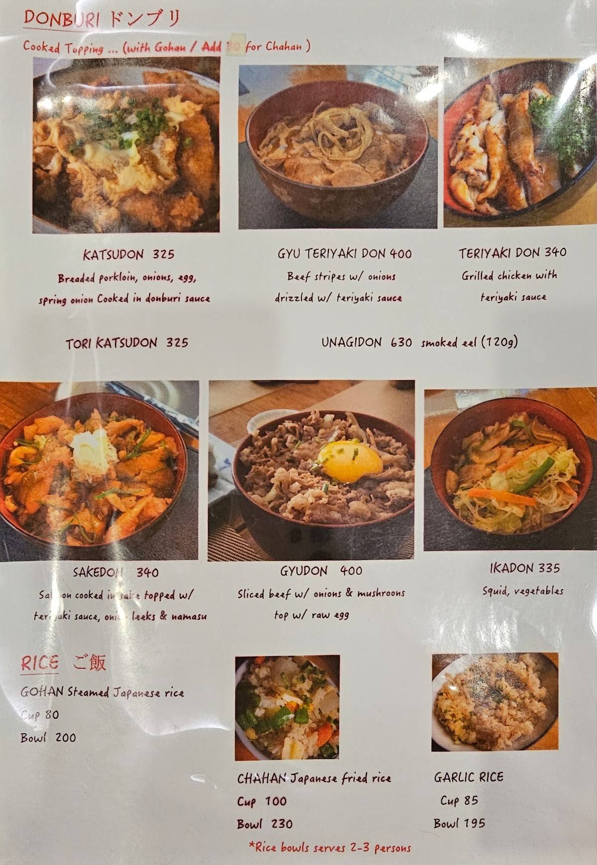 Menu at Ariake Japanese Cuisine - Tomas Morato restaurant, Quezon City