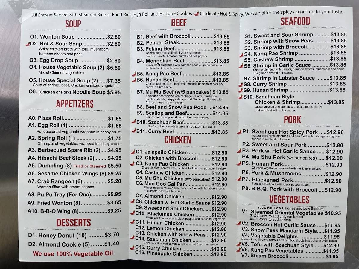 Menu at Sesame House restaurant, Arlington, W Green Oaks Blvd